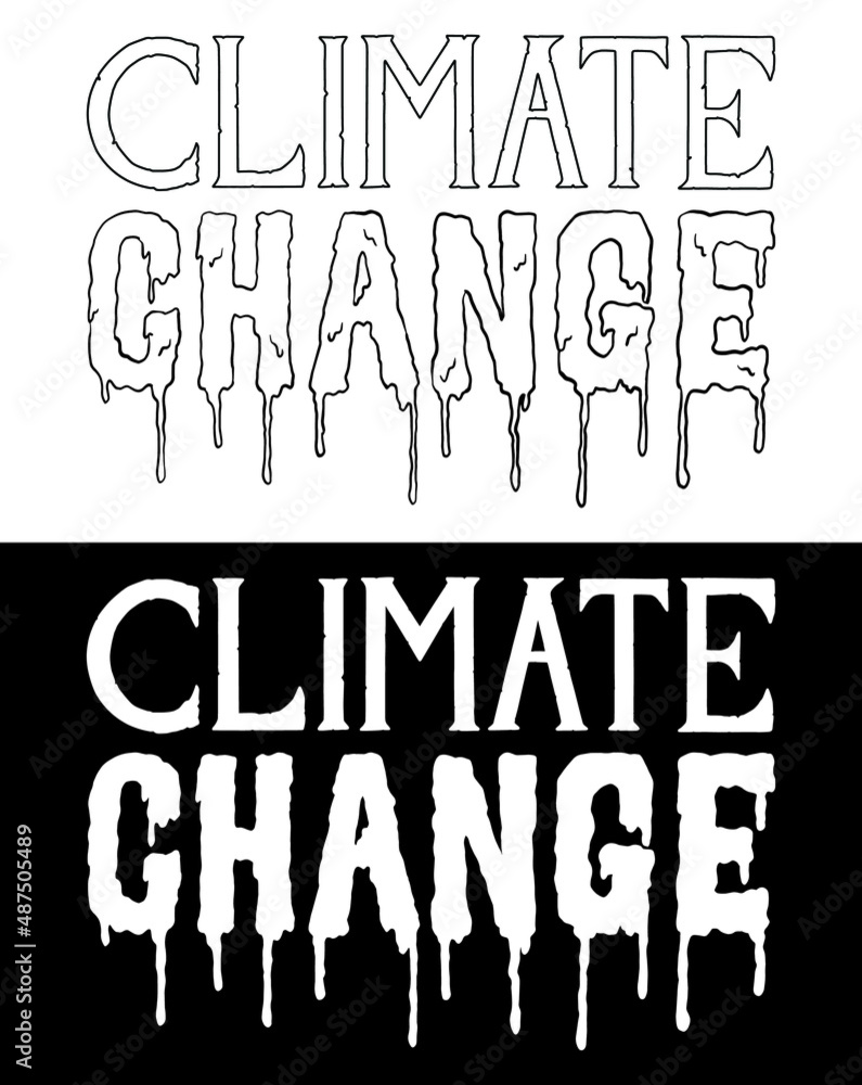 Climate Change. Typography logo design emblem. Digital typography logo ...