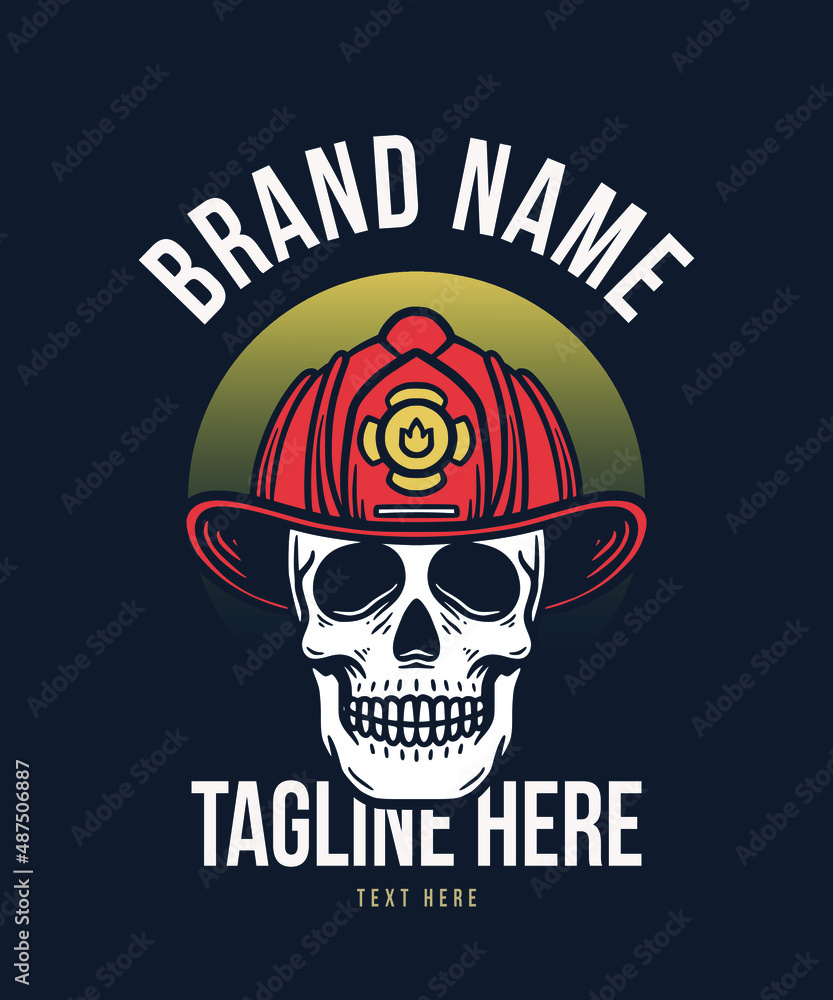 Special Fireman Skull with Firefighter Helmet Vector Illustration Stock ...