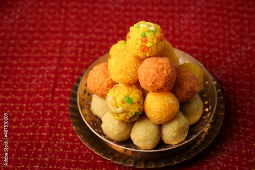 Naklejka Motichoor Ladoo Rava Laddu Kesar besan boondi laddu Semolina ...