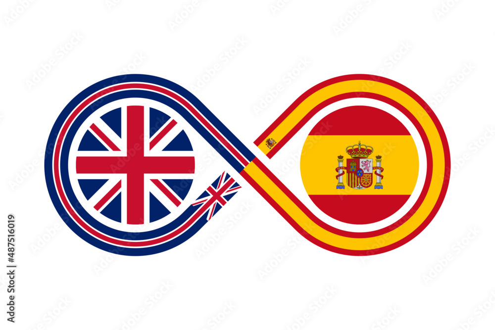 unity concept. english and spanish language translation icon. vector ...