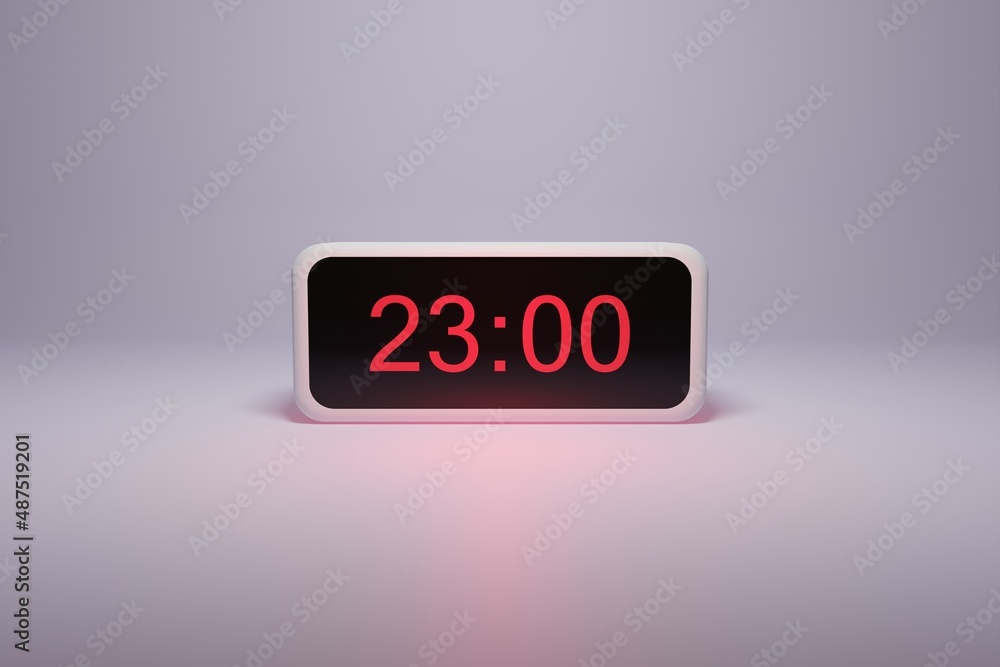 3d alarm clock displaying current time with hour and minute 23.00 23 am ...