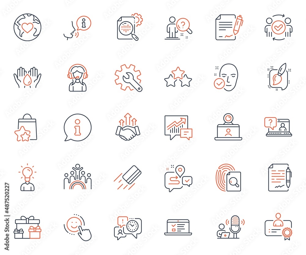 Business icons set. Included icon as Journey, Certificate and Inspect ...