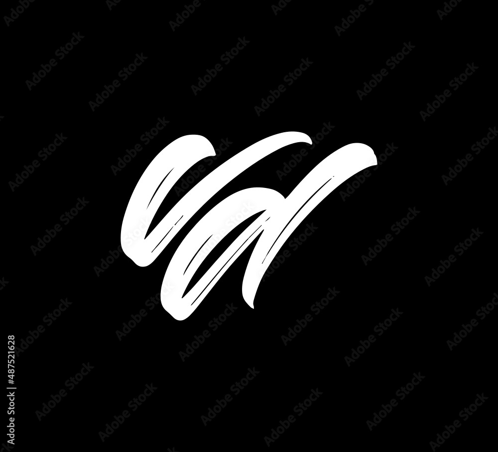 White Vector Letters Logo Brush Handlettering Calligraphy Style In ...