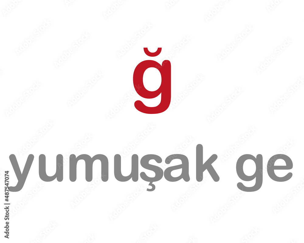 Turkish alphabet letter ğ. Translation from Turkish: soft g. Vector ...