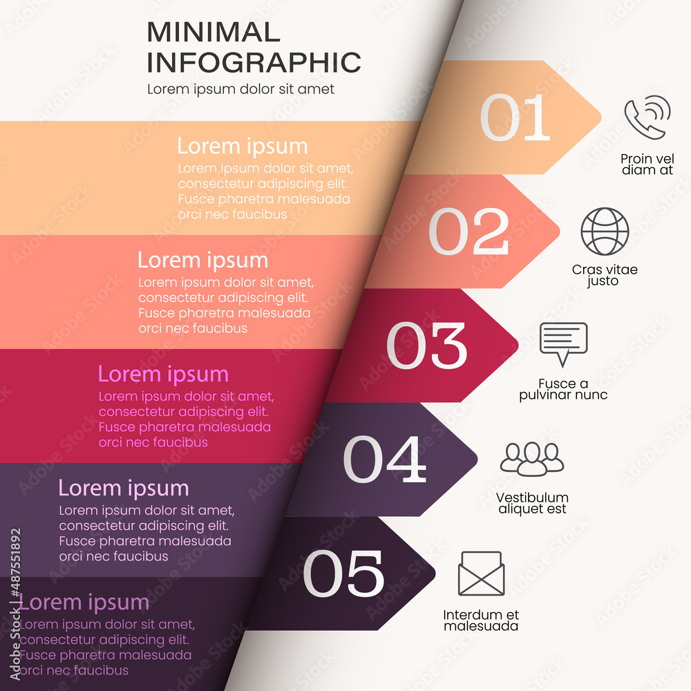 Poster of minimal infographics. Vector illustration of a poster ...