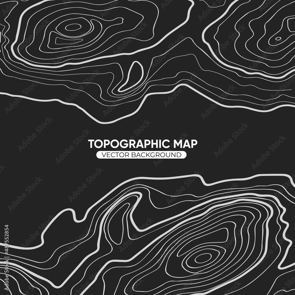 Background Topographic plan. Contour line map. Traces of the terrain ...