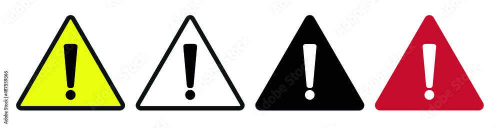 Attention caution danger sign set. Triangular warning. Warning sign ...