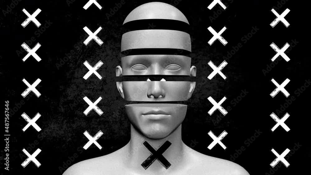 Minimal graphic colorful psychedelic design with grunge shapes. Human ...