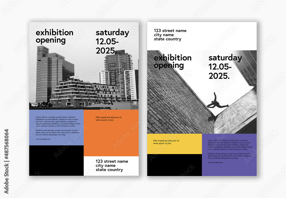 Minimal Exhibition Poster Design Stock Template | Adobe Stock