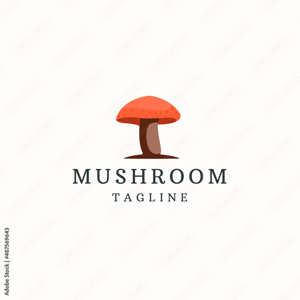Mushroom logo icon design template flat vector Stock Vector | Adobe Stock