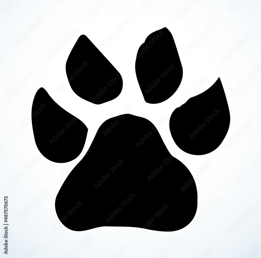 Cats foot print. Vector drawing Stock Vector | Adobe Stock