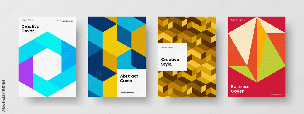 Poster Clean geometric shapes company identity template collection ...