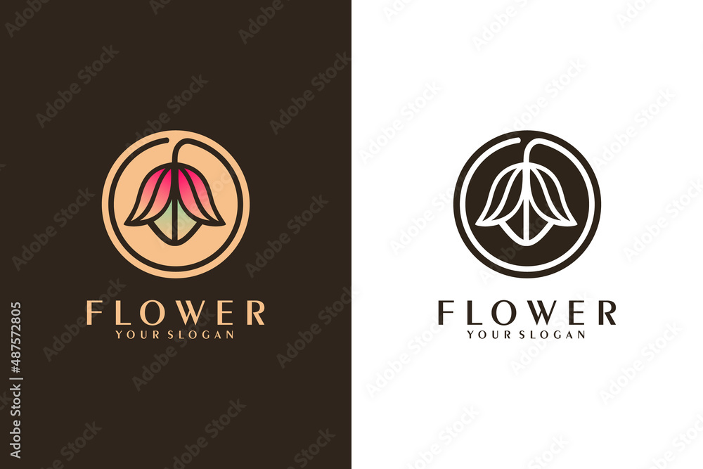 creative lantern flower logo design Stock Vector | Adobe Stock