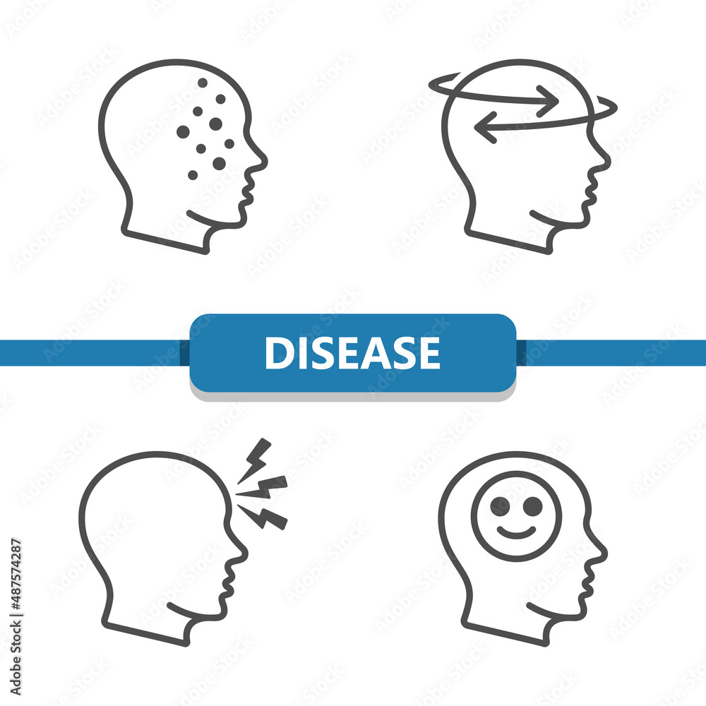 Disease Icons Stock Vector | Adobe Stock