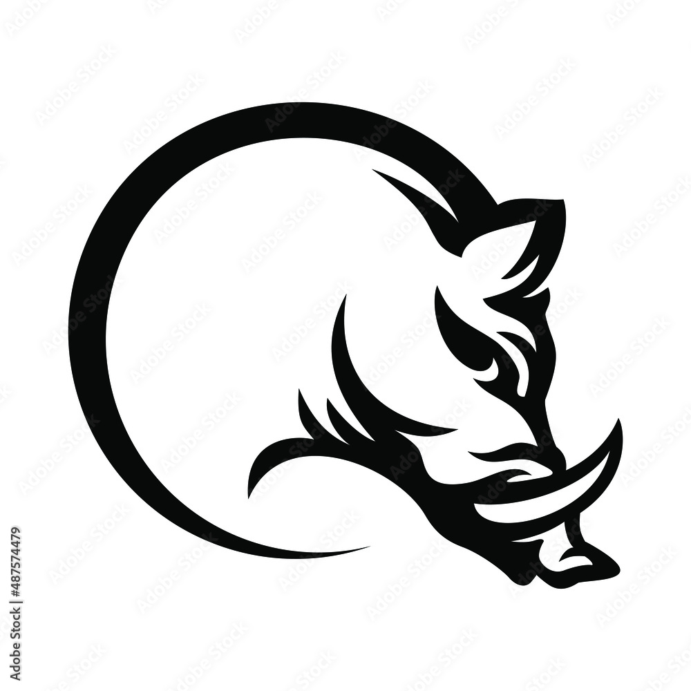 Vector Illustrated of Hog, on white background. Design element for logo ...