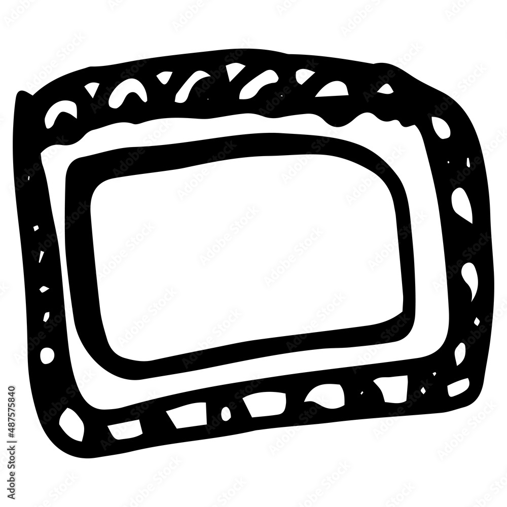 rectangular FRAME with rounded corners with a texture of strokes, with ...