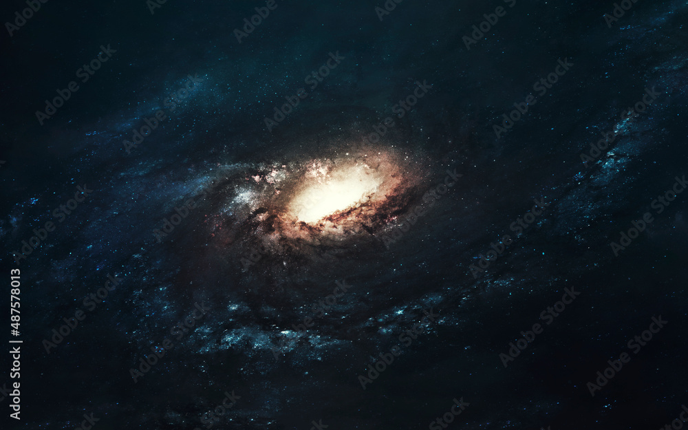 3D illustration of galaxy in deep space background, full of stars and ...