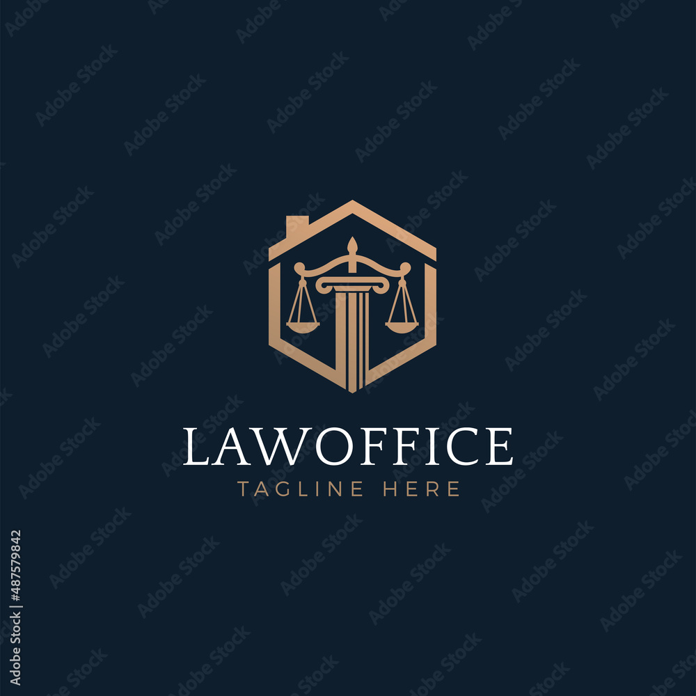 attorney law firm office logo design vector illustration Stock Vector ...