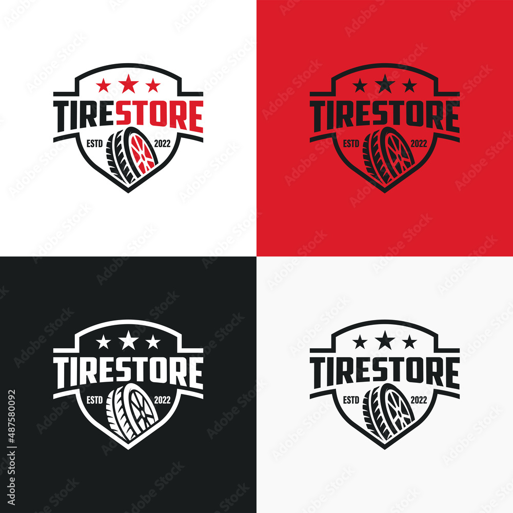 creative tire logo, tire store logo design vector illustration Stock ...