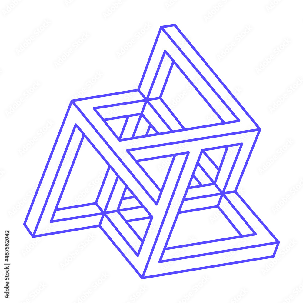 Impossible optical illusion shapes. Logo in trendy 2022 Very Peri color ...