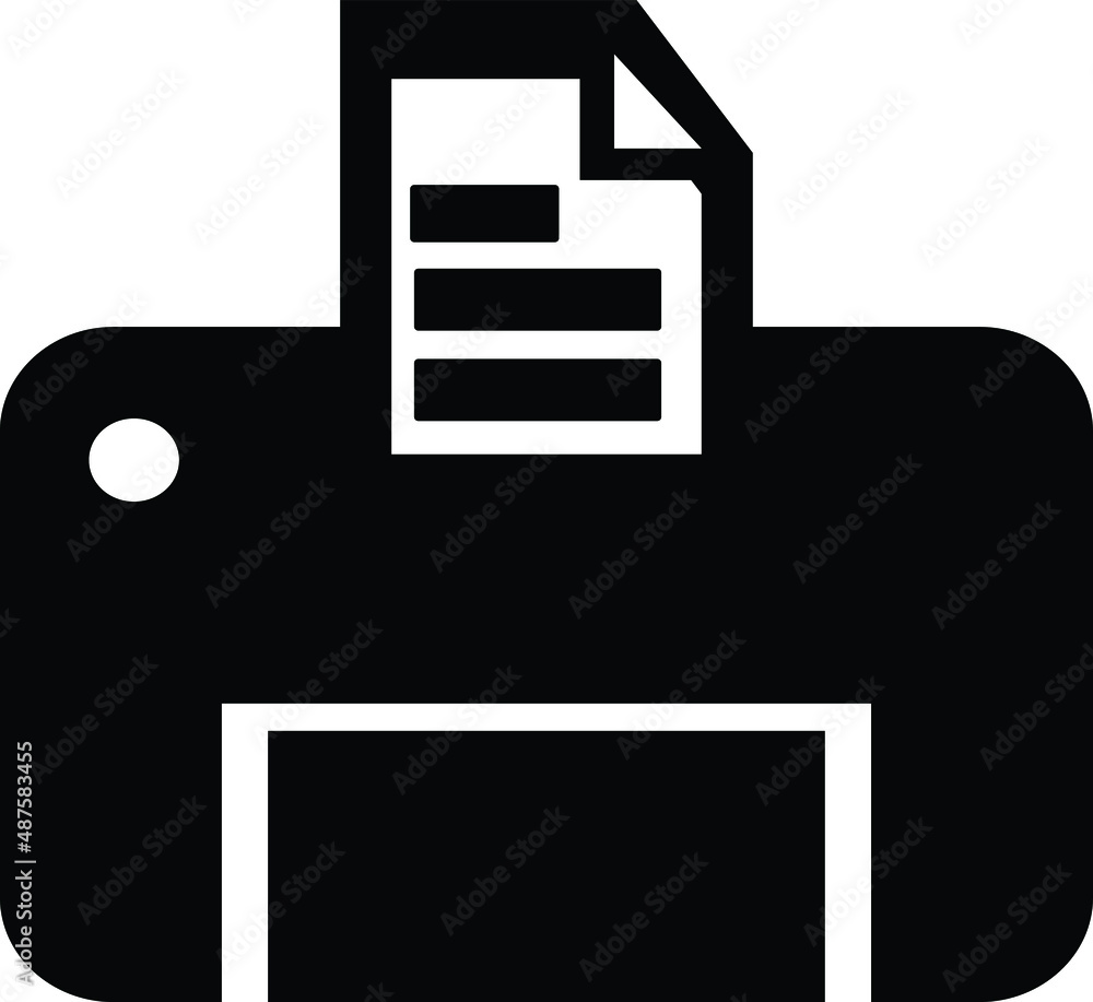 icon illustration of a printer Stock Vector | Adobe Stock