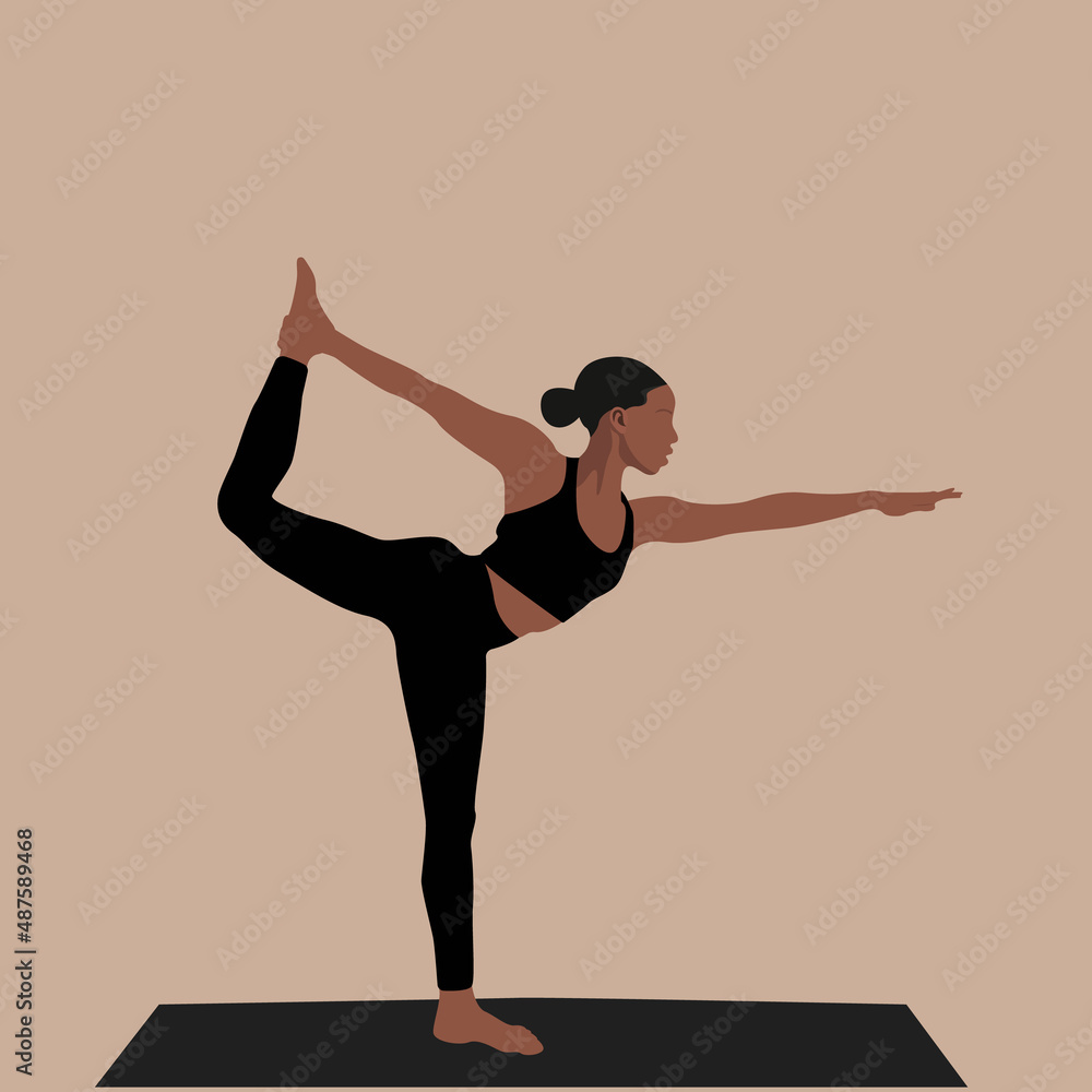 Yoga Girl African American Woman Doing Yoga Poses Black Woman