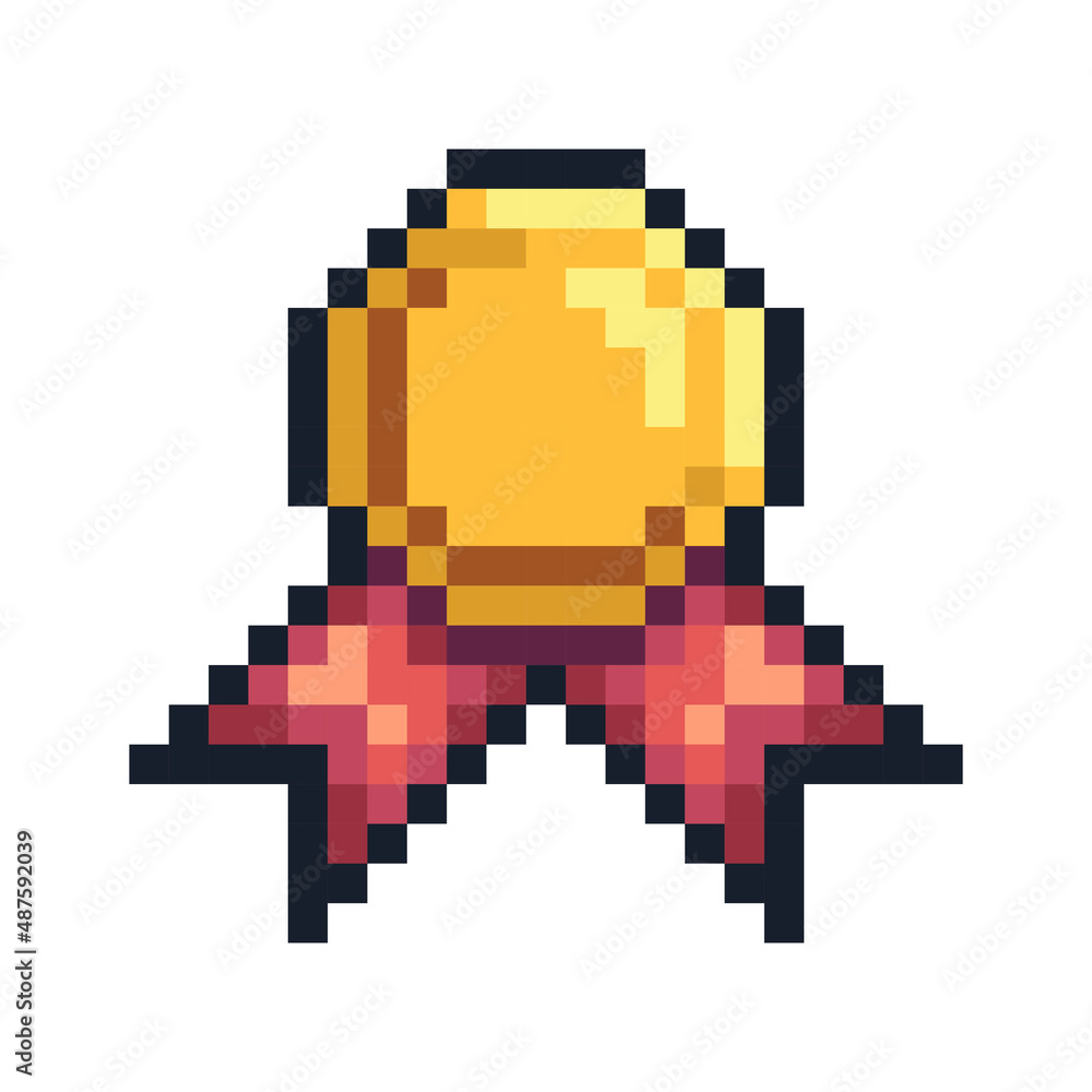 Ribbon pixel art icon. Present bow logo. 8-bit sprite. Decorative knot ...