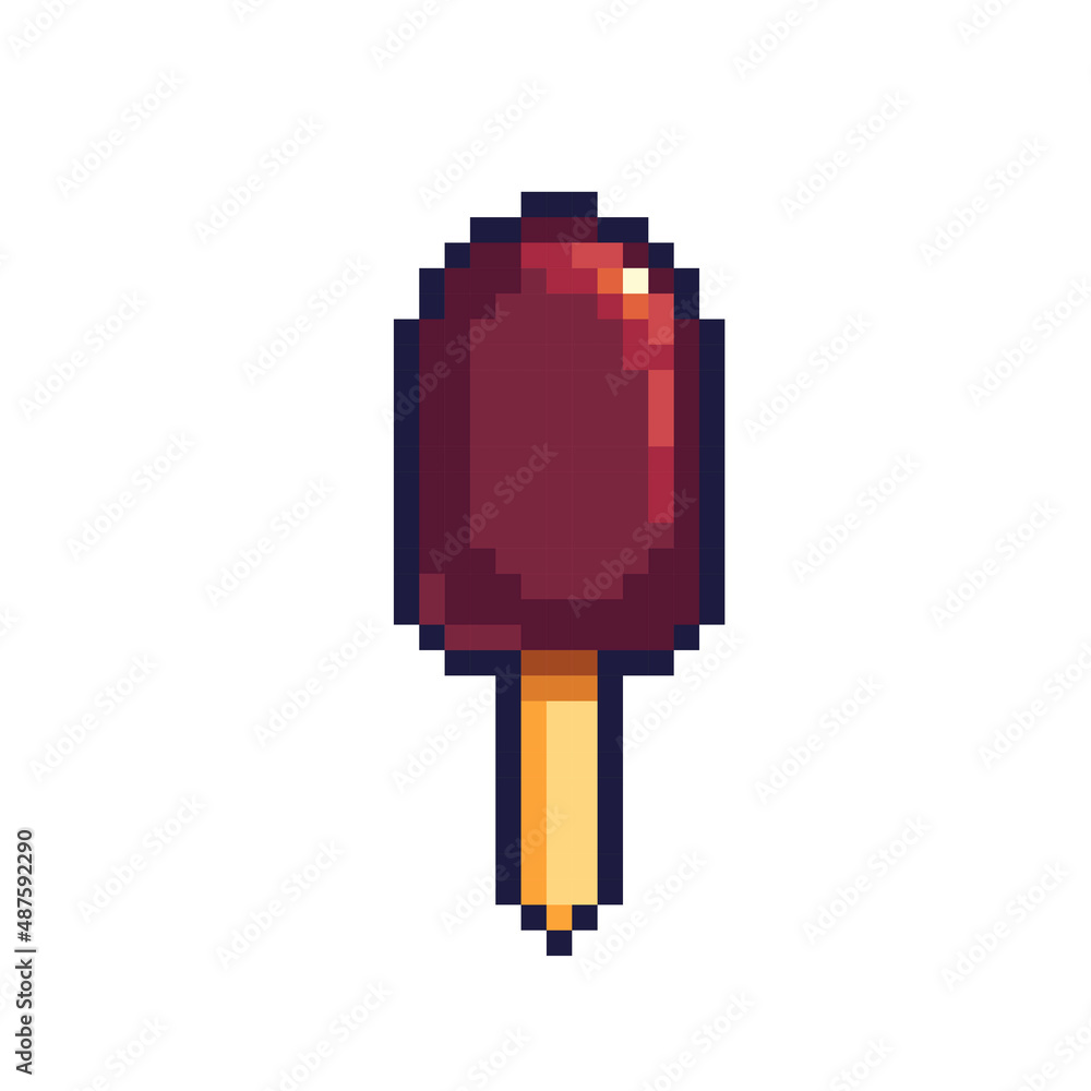 Ice cream pixel art icon. Frozen candy logo. 8-bit sprite. Gelato ...