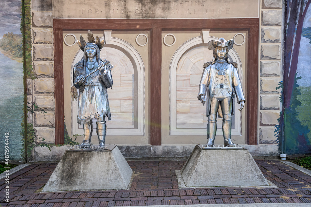 Point Pleasant, WV - 9-10-2021: Metal sculptures by Bob Roach, on the ...