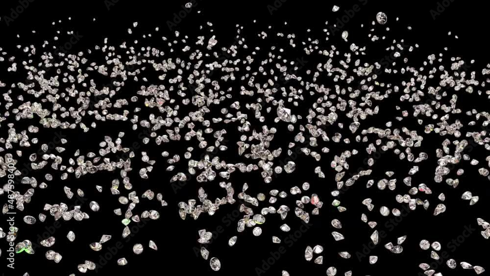 Diamond Rain On Transparent Background, With Alpha Matte Stock Video ...