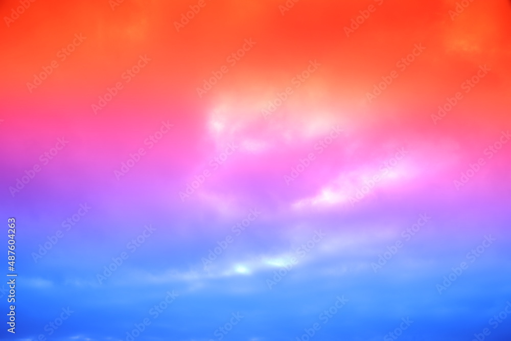 beautiful colored dramatic vivid cumulus fluffy clouds on sky ...