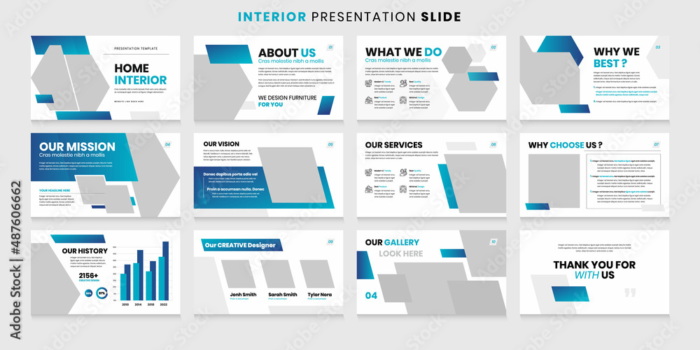 Home interior presentation template. Use for modern keynote ...