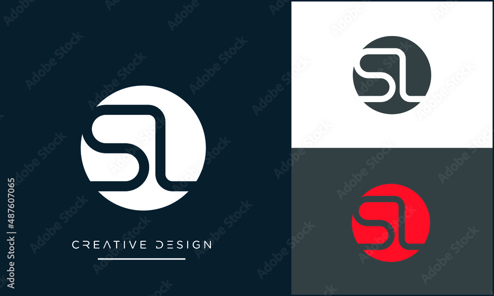 Modern abstract letter SL, LS luxury logo design. Minimal SL, LS initial based icon vector Stock ...
