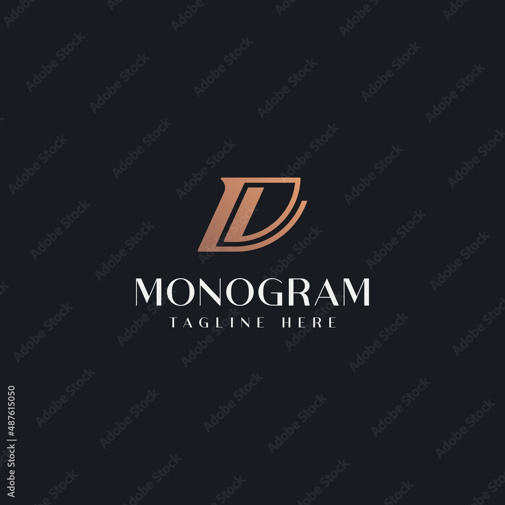 Initial DL LD D L Monogram Logo Template. Initial Based Letter Icon ...