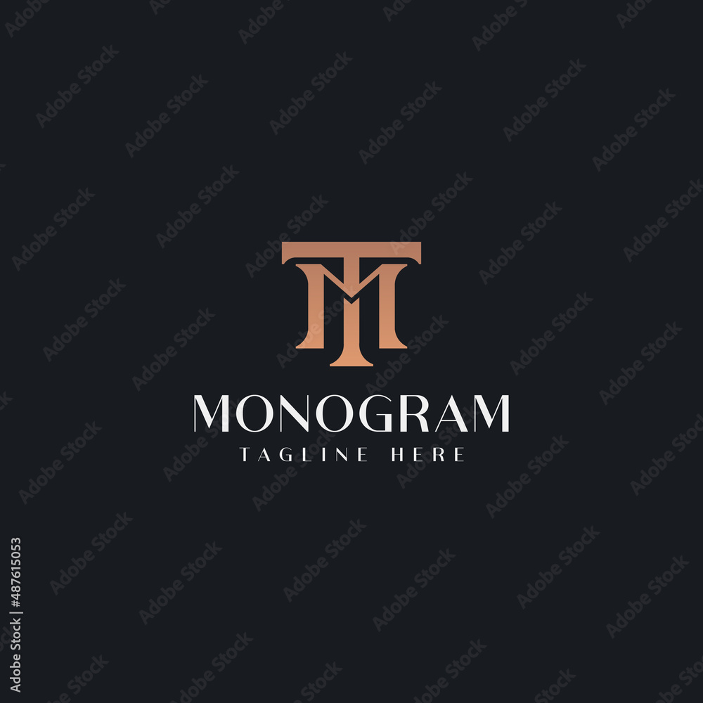 Initial TM MT T M Monogram Logo Template. Initial Based Letter Icon ...