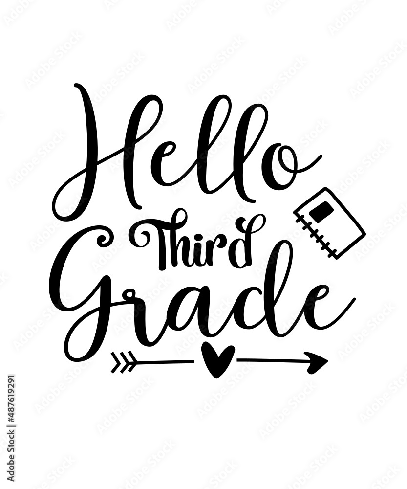 Vetor do Stock: Back to school, SVG Bundle Preschool Pre-K to 5th grade ...