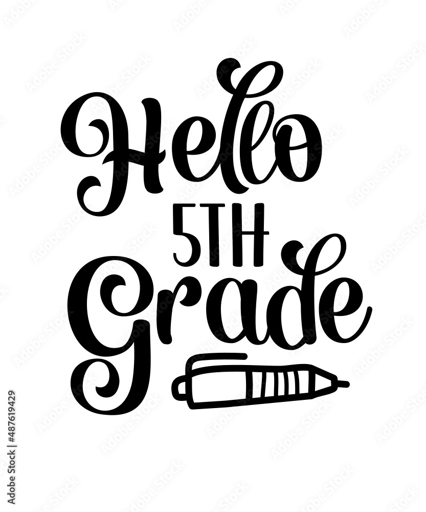 Back to school, SVG Bundle Preschool Pre-K to 5th grade, Hello School ...