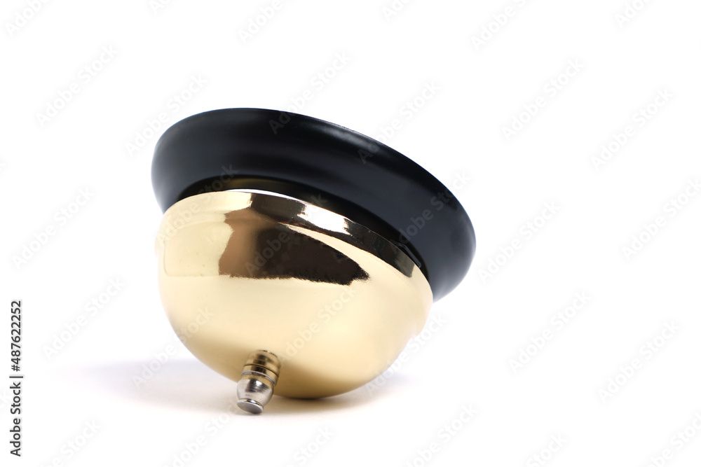 Inverted bell hotel service on white background.Conceptual hotel ...