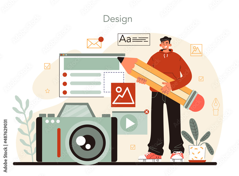Designer Concept Art Director Working On Media Content Creative