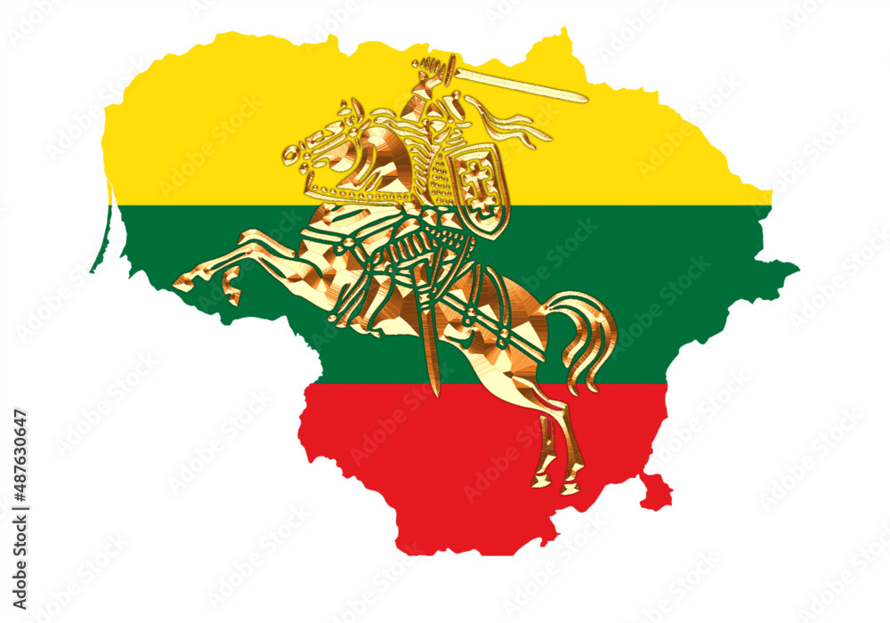 Vytis Lithuania symbol an armored rider on a horse, holding a sword ...