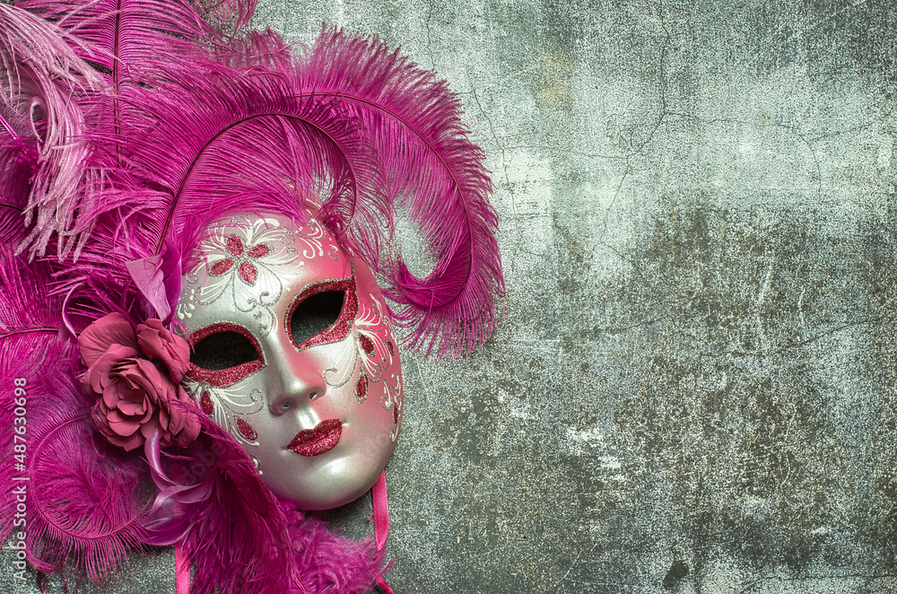 Carnival mask handmade in venice. The mask is made of papier-mâché and ...