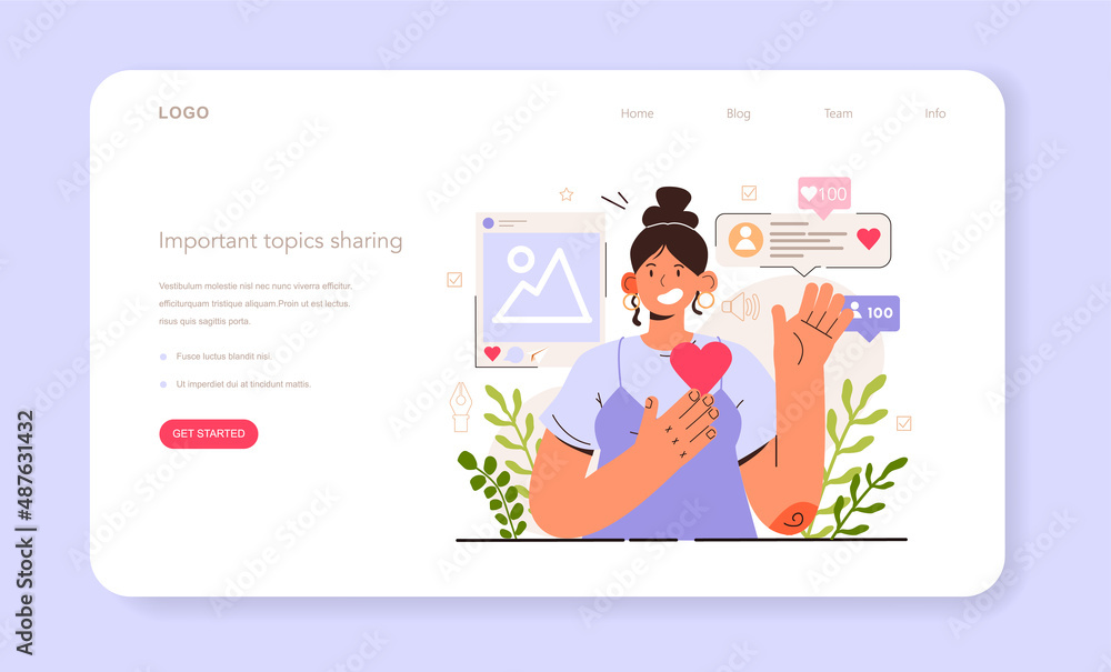 Important topic sharing. Social media content manager guidance. Stock ...