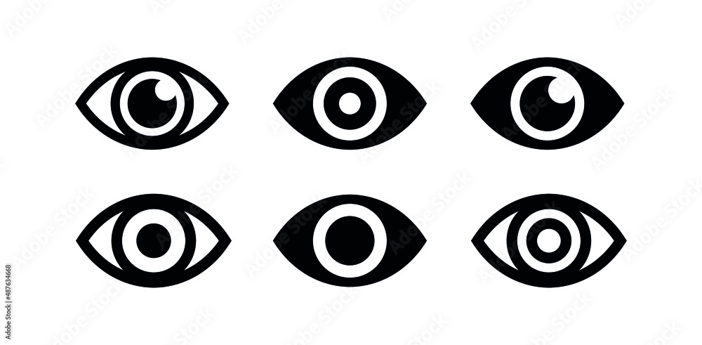 Collection of eye icons. An open eye. A view or visibility symbol ...