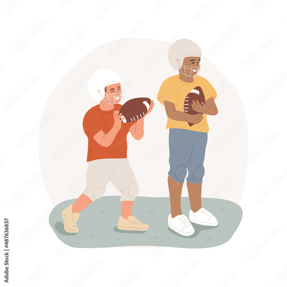 Football isolated cartoon vector illustration American football drills ...