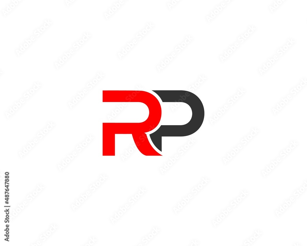 Initial Unique Letter RP Logo Icon Design Concept Vector. Stock Vector ...