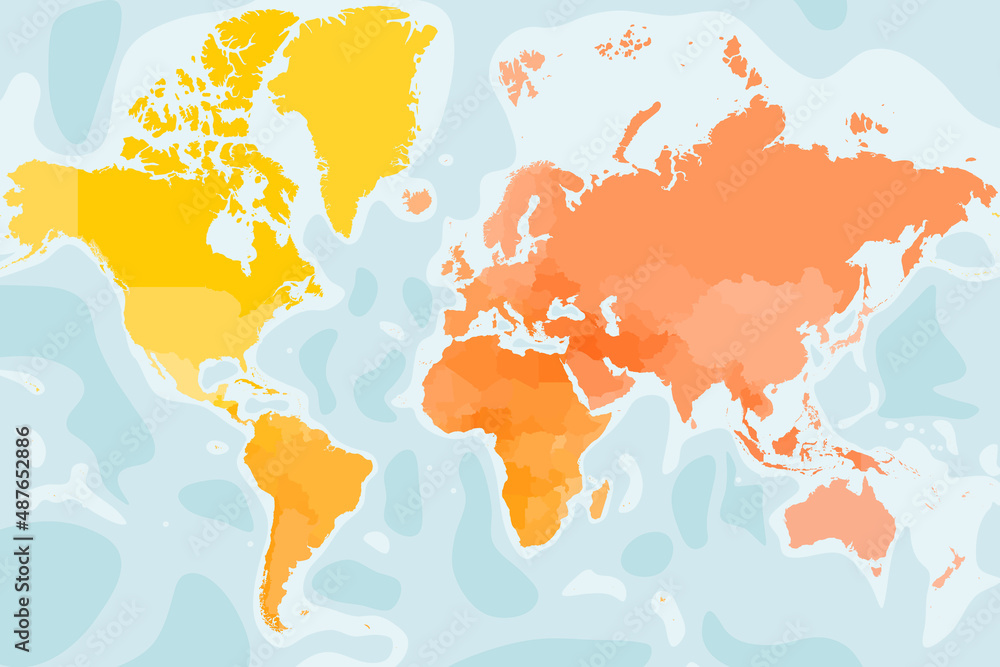 Colorful political map of World. Stock Vector | Adobe Stock