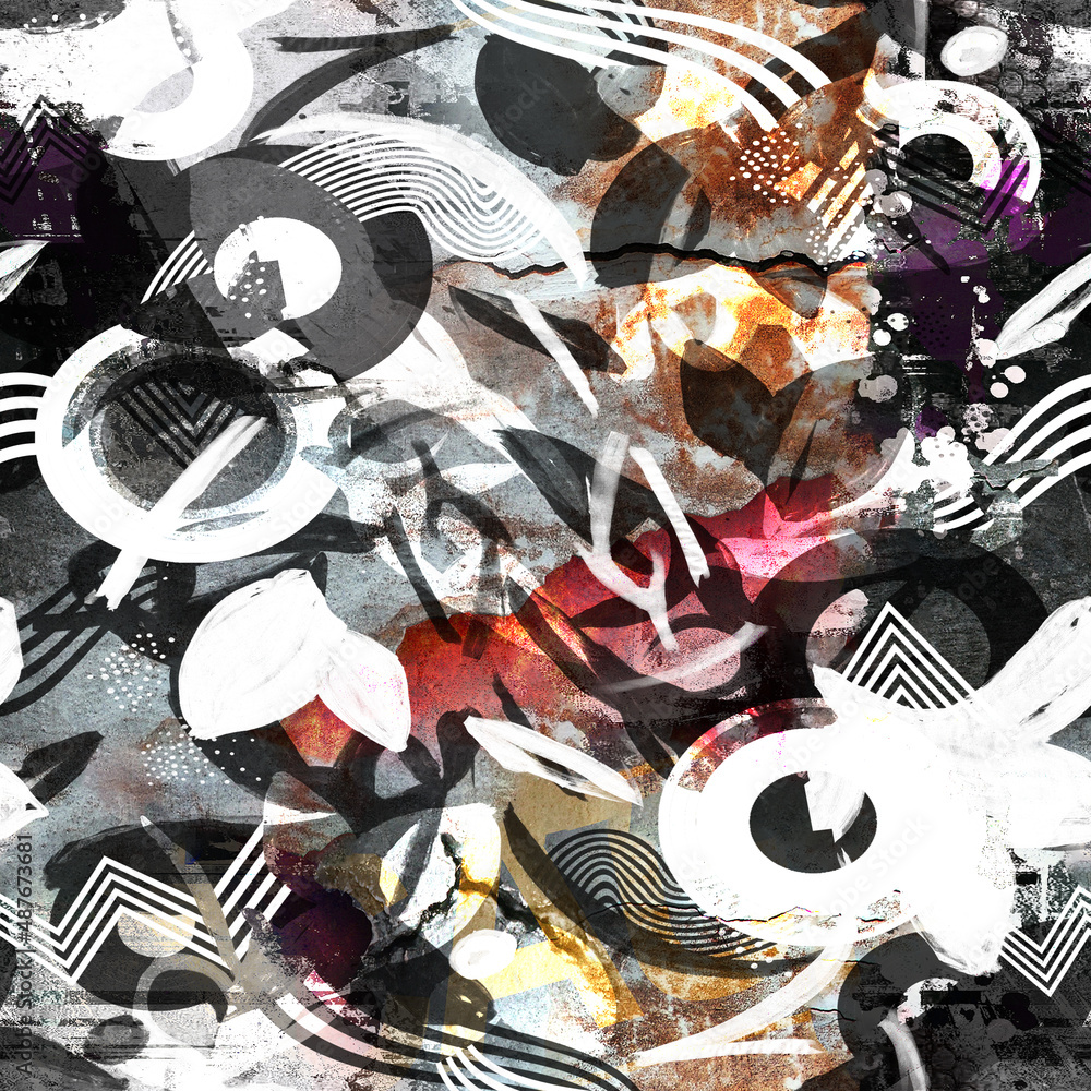 Seamless hand writing, watercolor background, graffiti art. Stock ...