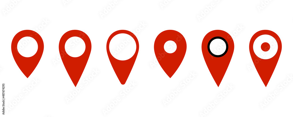 Pin point icon. Map marker pointer icon set. Map pin place marker ...