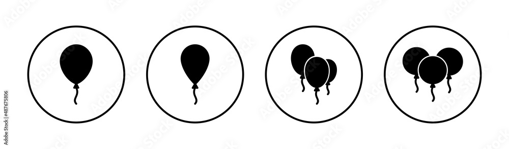 Balloon icons set. Party balloon sign and symbol Stock Vector | Adobe Stock