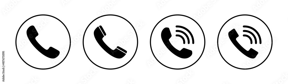 Call icons set. telephone sign and symbol. phone icon. contact us Stock ...